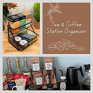 WIRESPIRIT - Coffee Bar Organizer, Spice Rack with No Assembly Required – Storage and Organizer for Kitchen Countertop, Cupboard, Coffee Station, Medicine Cabinet, Bathroom - Bronze