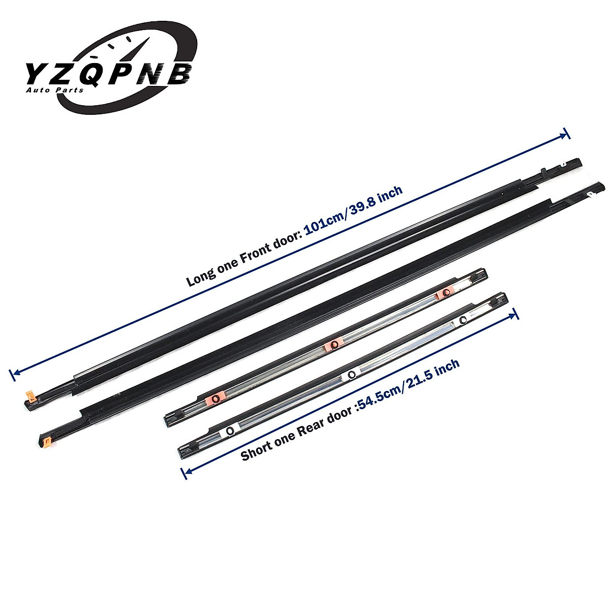 YZQPNB Weatherstrip Window Molding Trim Seal Belt Compatible with Toyota FJ Cruiser 2007-2014 Front Rear Left Driver & Right Passenger Side Door Outside Belt Black