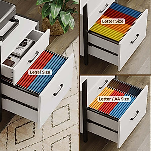 Rolanstar Computer Desk 59" with File Drawer, Gaming Desk with LED Light & Power Outlets, Home Office Desk with File Cabinet & Storage Shelves, with Monitor Stand & Keyboard Tray, White