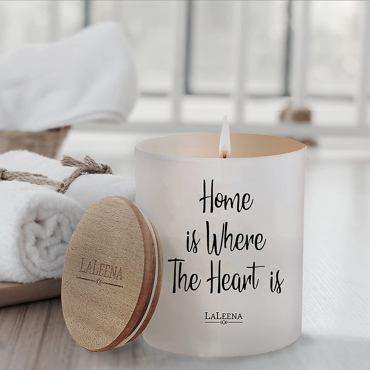 House Warming Gifts for New Home - Housewarming Gifts for New House - Scented House Warming Candle – Glass Jar Candle Gift with 100% Organic Soy Wax & Fragrance Oil – by LaLeena, 14 Oz., Vanilla