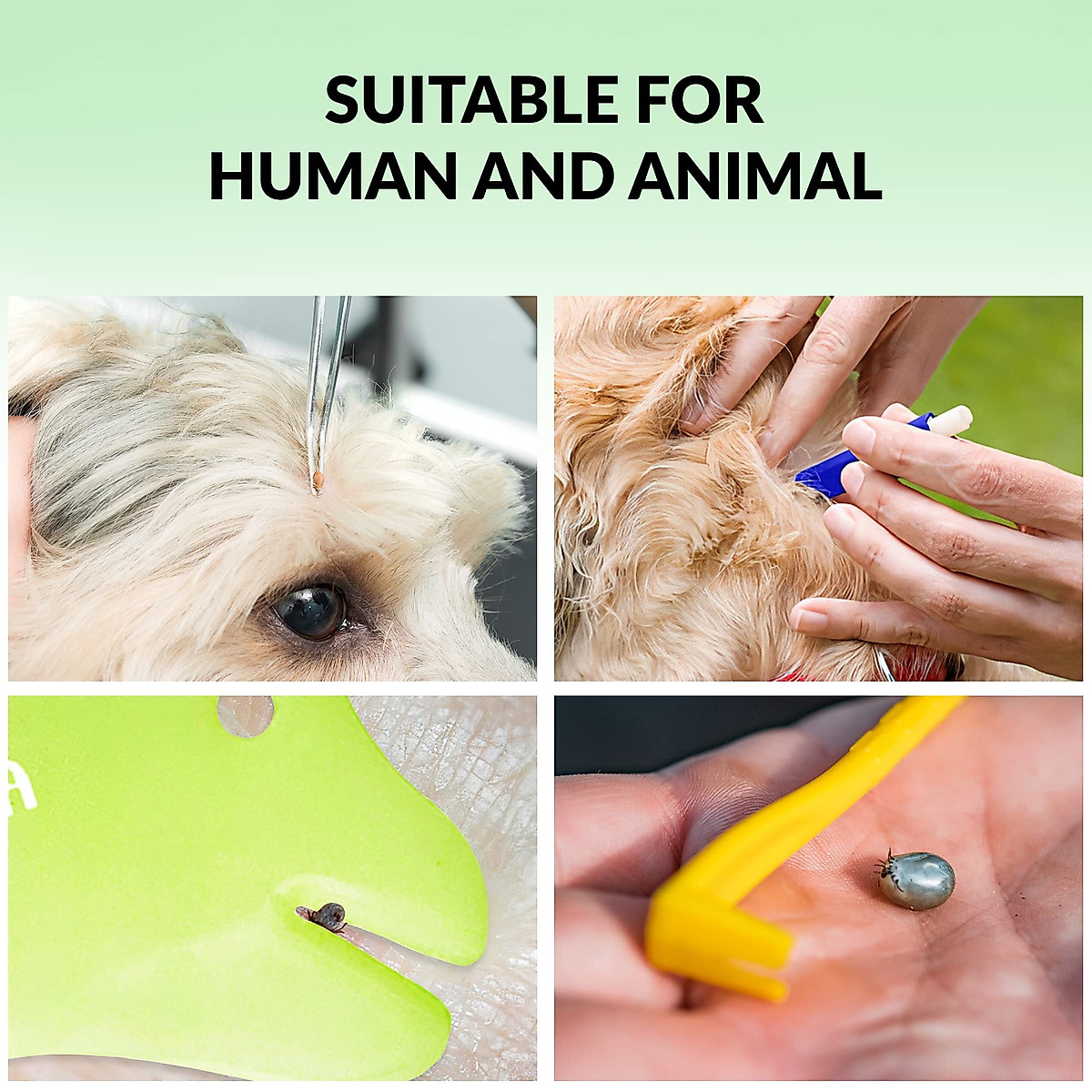 S SUNINESS 7 in 1 Premium Tick Removal Kit, Tick Tweezer Set with Case, Tick Remover, Holster and Tick Card and More