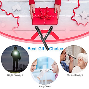 COSOOS 2 Rechargeable Pen Lights with Pupil Gauge & Ruler, Mini LED Penlights for Nurses Doctor, Warm/White Light with Clip, USB-C Rechargeable Penlight Flashlight Gift for Nursing Student