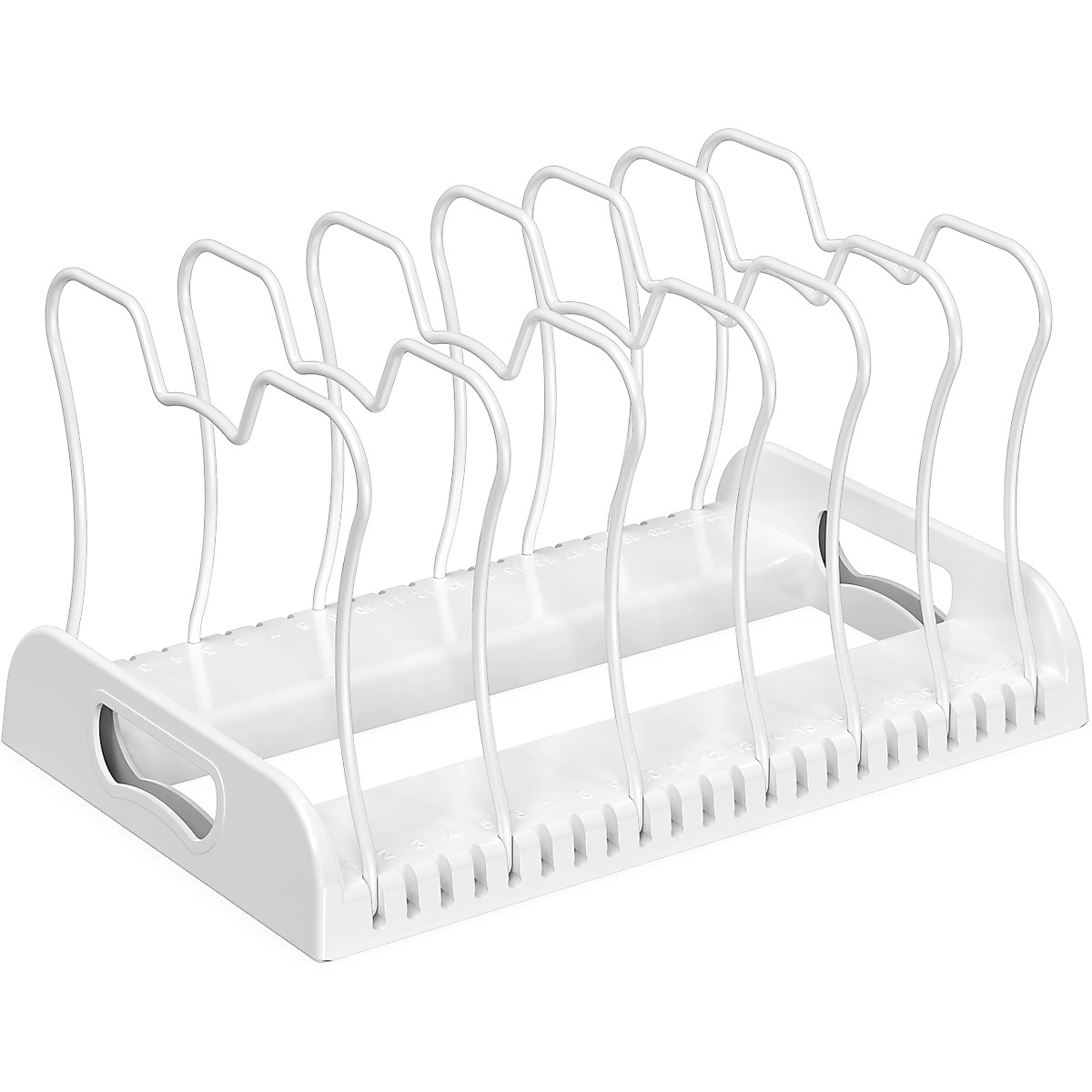 Simple Houseware 7 Compartments Adjustable Pan Organizer, White