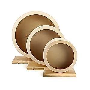 Hamster Wooden Silent Running Wheel,(S/M/L) Pet Sports Wheel, Suitable for Running and Sports Exercise of Hamsters, Guinea Pigs, Golden Squirrels, Chinchillas and Other Small Pets(M-Type)