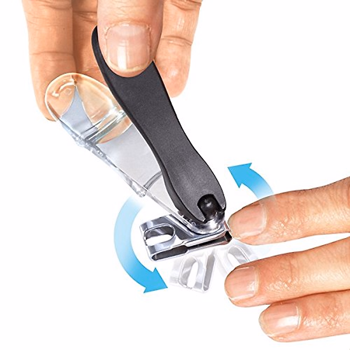 EZ Grip 360 Degree Rotary Stainless Steel Sharp Blade Fingernail Toenail Clipper, Trimmer and Cutter