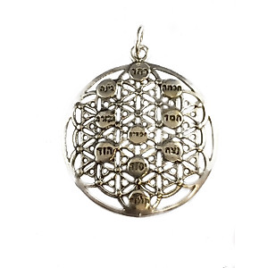 Flower of Life/Tree of Life Kabbalah Power Energy Pendant 925 Sterling Silver