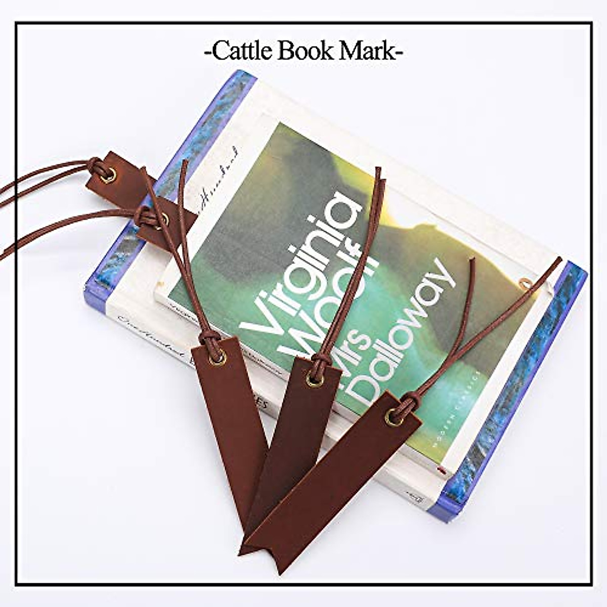 Vantoo Personalized Genuine Leather Bookmarks with Tassel for Men Women Boys Girls Kids, Handmade Page Markers for Book Reading, Perfect Gift for Reader Writers Authors Poets (Umber 06)