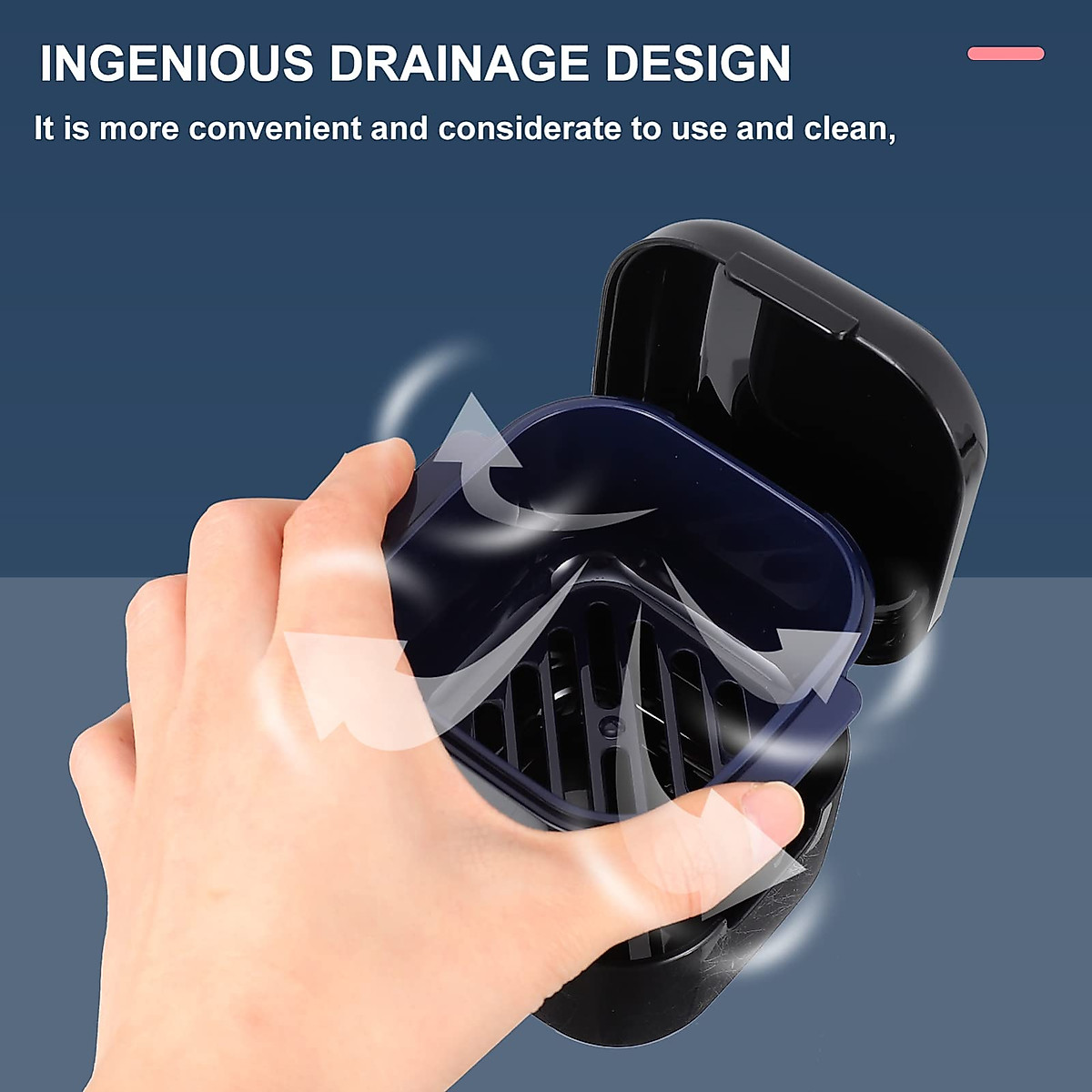 Tofficu Denture Bath Case Cup Box Portable False Teeth Holder Storage Soak Container Orthodontic Retainer Case with Strainer Basket for Travel Cleaning (Black)