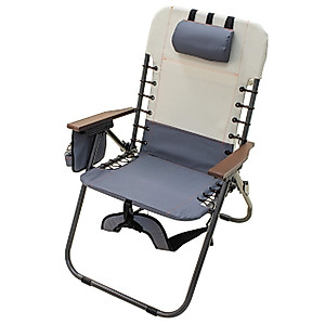 Arrow Storage Products Hi-Boy 4-Position Lace-Up Suspension Removable Backpack Bag Camp Chair, 17", Slate/Putty