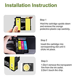822XL Black Ink Cartridges Remanufactured Replacement for Epson 822 822 XL T822 for Workforce Pro WF-3820 WF-4830 WF-4820 WF-4833 WF-4834 Printer