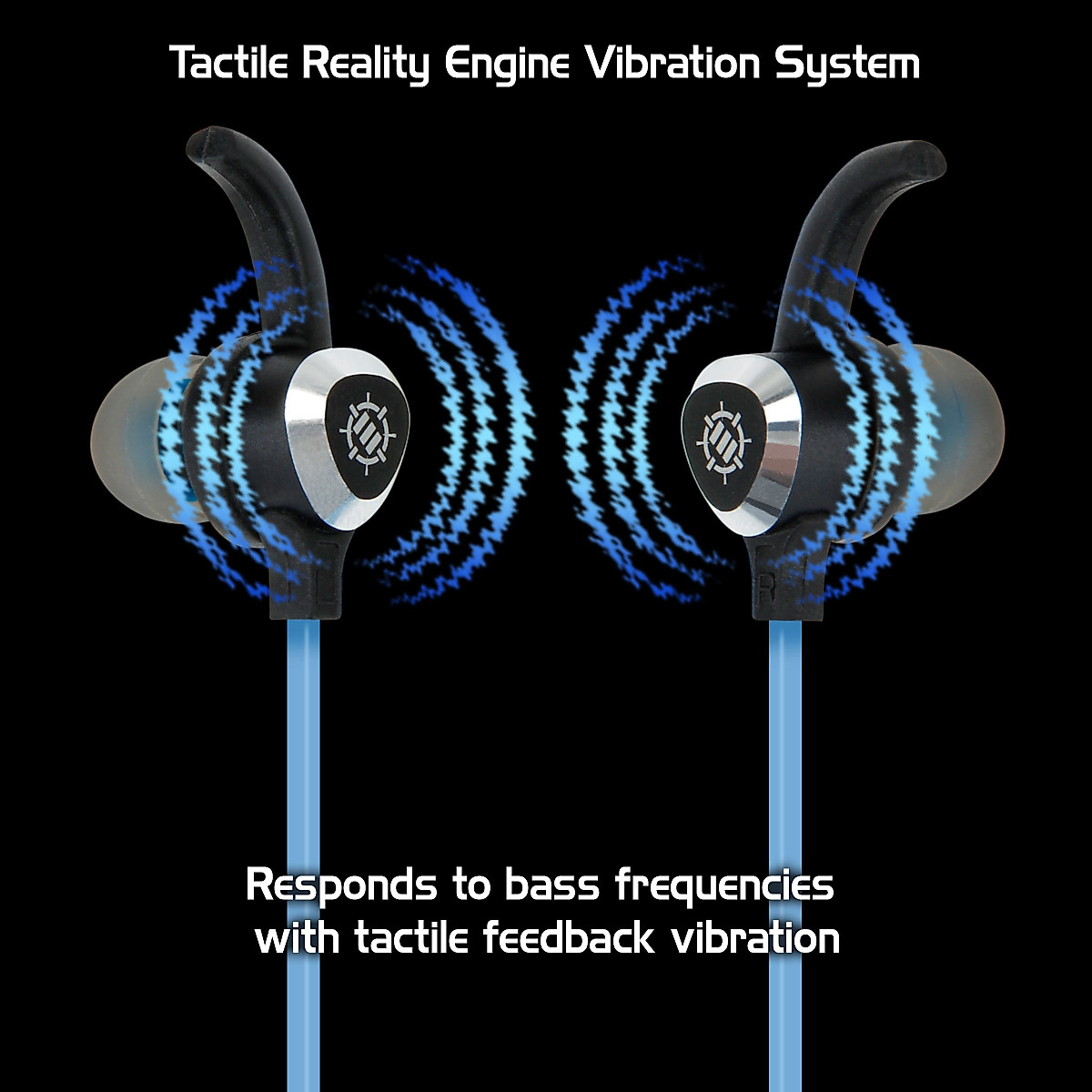 ENHANCE Mobile Gaming Earbuds for PS4, PC, Xbox One & Nintendo Switch with Bass Vibration Feedback & Microphone - Full Metal Housings, Noise Isolating, in Ear Hooks & Tangle Free Cable