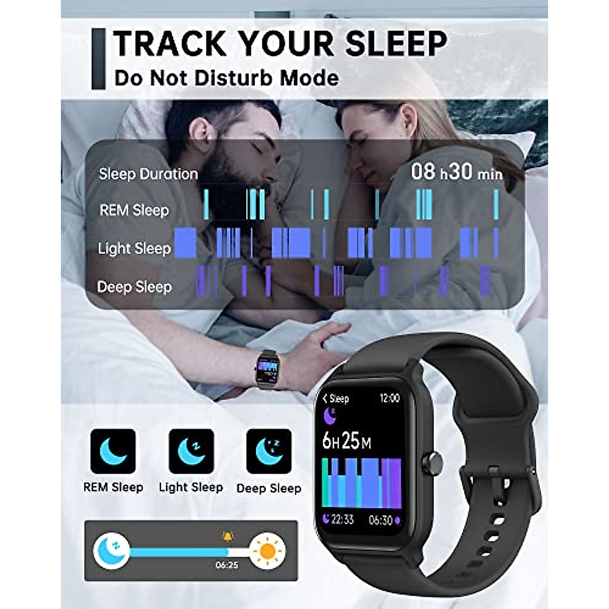 Smart Watch for Men Women, Answer Make Call, Alexa Built-in, 1.8" Touch Screen Fitness Tracker for iphone Android with 100+ Sport Modes, Heart Rate Blood Oxygen Sleep Monitor, IP68 Waterproof watch