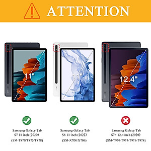 Soke Case for Samsung Tab S8 2022 & S7 2020 -Premium Shock Proof Stand Folio Case, Multi- Viewing Angles, Hard PC Back Cover for Galaxy Tab S8 11 inch Tablet [SM-X700/X706/T870/T875/T878], Black