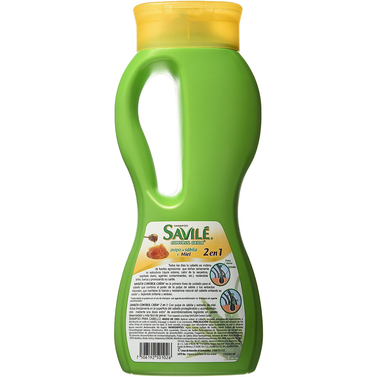 Savile Shampoo Control Caida 2 En 1 pulpa de Sabila Y Miel (Aloe & Honey)