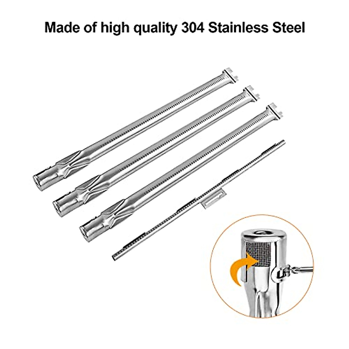 7636 Flavorizer Bars and 69787 Burner Tube for Weber 7636 69787, 15.3'' Flavorizer Bars and Burner Tube Kit for Weber Spirit I & II 300 Series,E-310,E-320,E-330,S-310,S-320,S-330 with Front Control