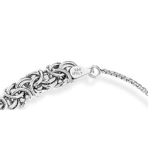 Miabella Italian 925 Sterling Silver Byzantine Bolo Bracelet for Women, Adjustable Bracelet Handmade in Italy (sterling-silver)