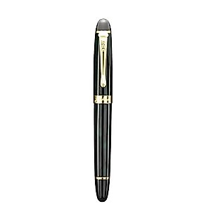 Jinhao X450 Fountain Pen Green Marble Medium Nib Size with Ink Refill Converter for Bottle Ink,Business Signature & Smooth handwriting pens