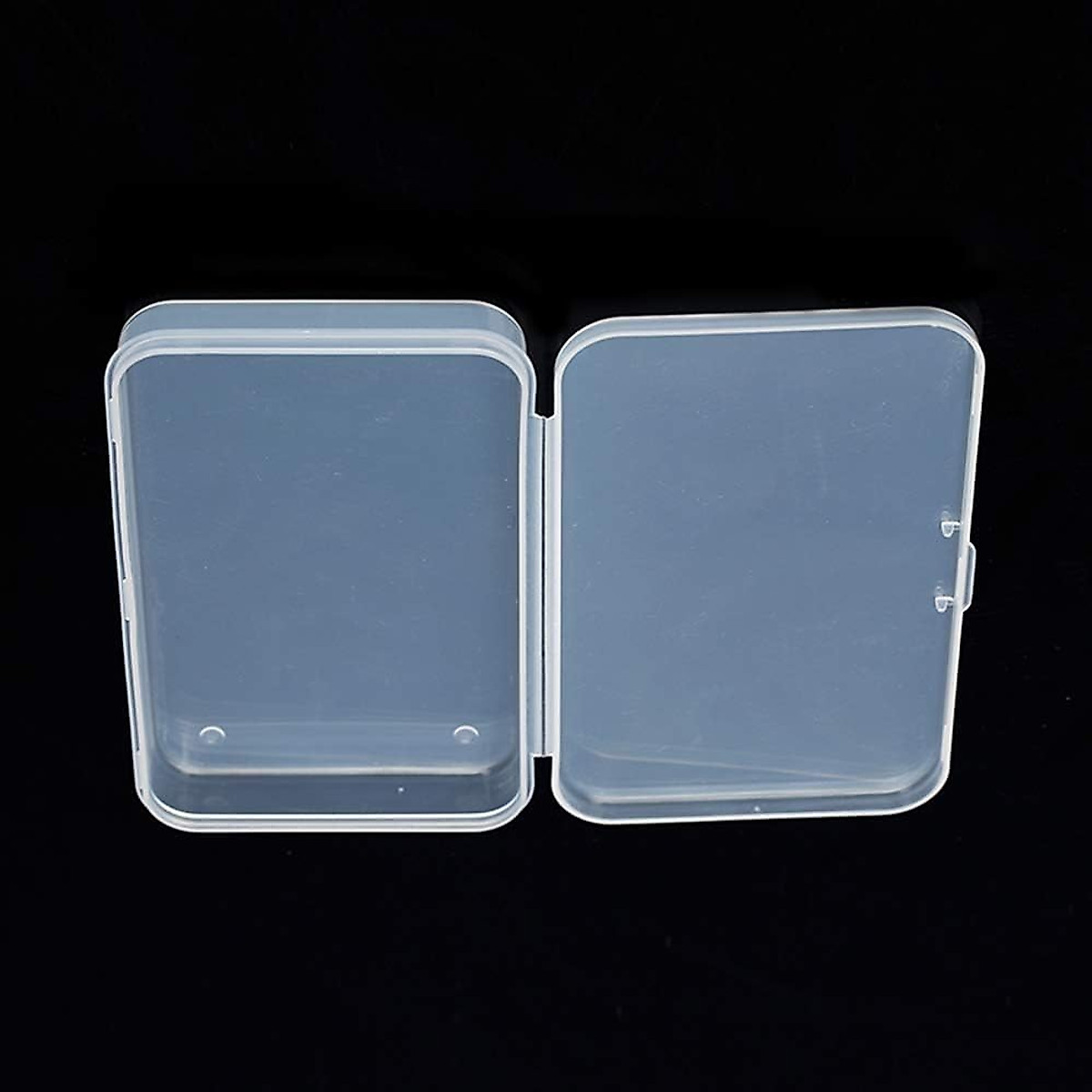 Pack of 4 Clear Polypropylene Rectangle Mini Storage Containers Box with Hinged Lid for Card,Accessories,Crafts,Learning Supplies,Screws,Drills,Battery,4.8" x 2.9" x 0.67" Storage and Transport