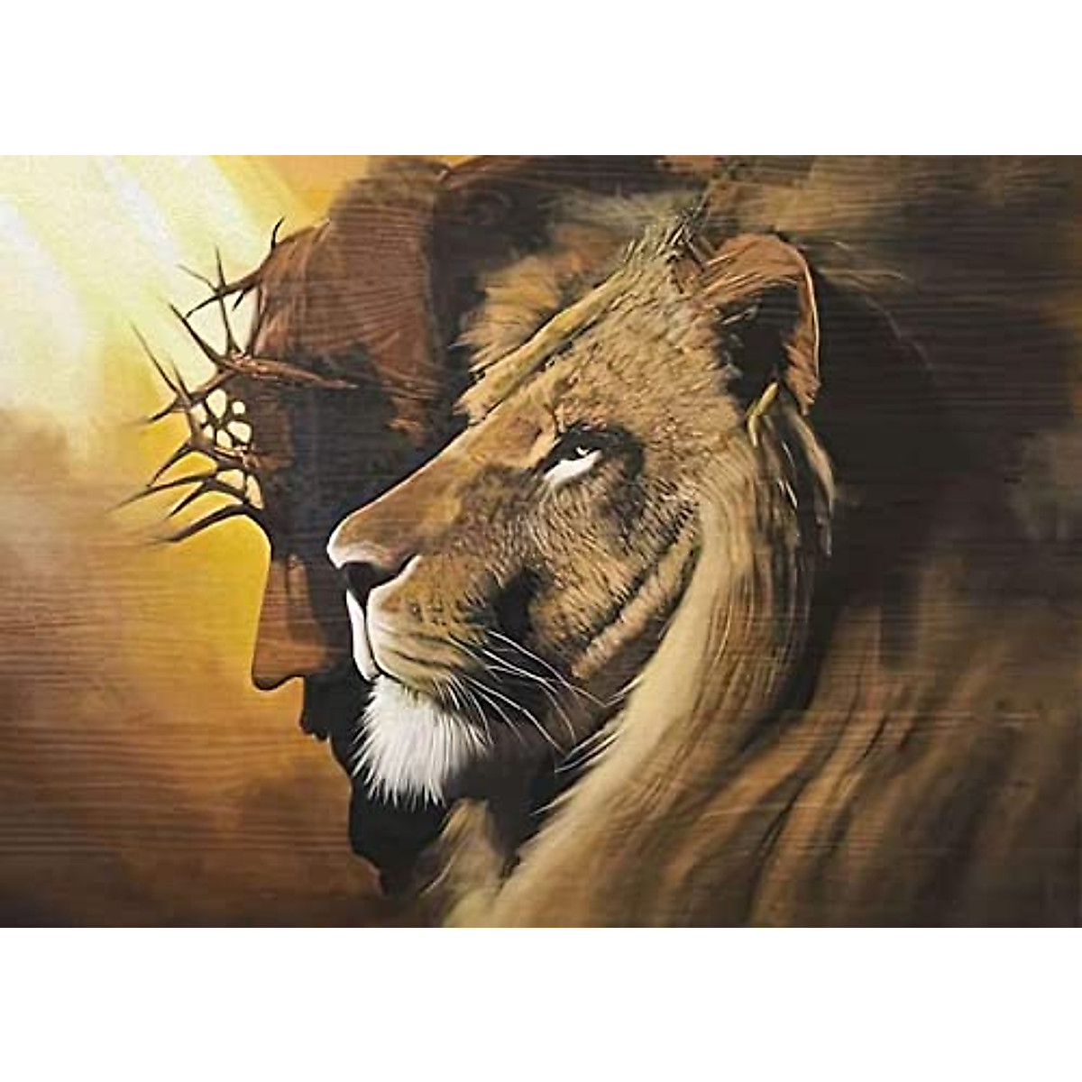 Jesus Diamond Art Painting Kits for Adults - Full Drill Diamond Dots Paintings for Beginners, Jesus Lion Round 5D Paint with Diamonds Pictures Gem Art Painting Kits DIY Adult Crafts Kits 12x16inch