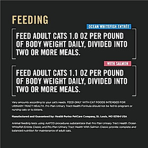 Purina Pro Plan Urinary Tract Health Pate Cat Food Variety Pack, Ocean Whitefish And With Salmon Entrees - (Pack of 24) 3 oz. Cans