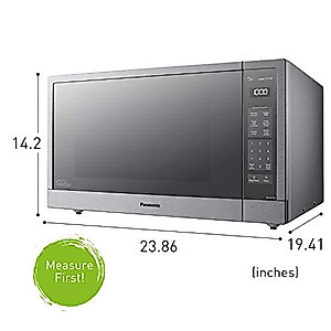 Panasonic Microwave Oven, Stainless Steel Countertop/Built-In Cyclonic Wave with Inverter Technology and Genius Sensor, 2.2 Cu. Ft, 1250W, NN-SN97JS (Silver)