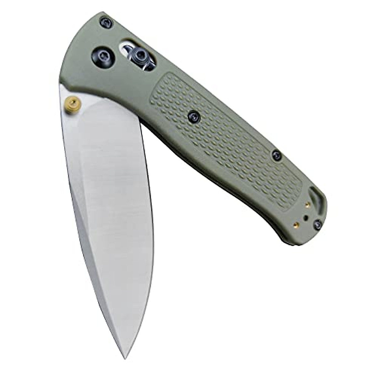 EDC Folding Pocket Knife For Men, Satin Plain Edge Drop Point Blade , Green Grivory Fiberglass Super Lightweight Handle Axis Lock With Belt Clip, Everyday Carry Thumb Studs Manual Open (Green Handle Satin Blade)