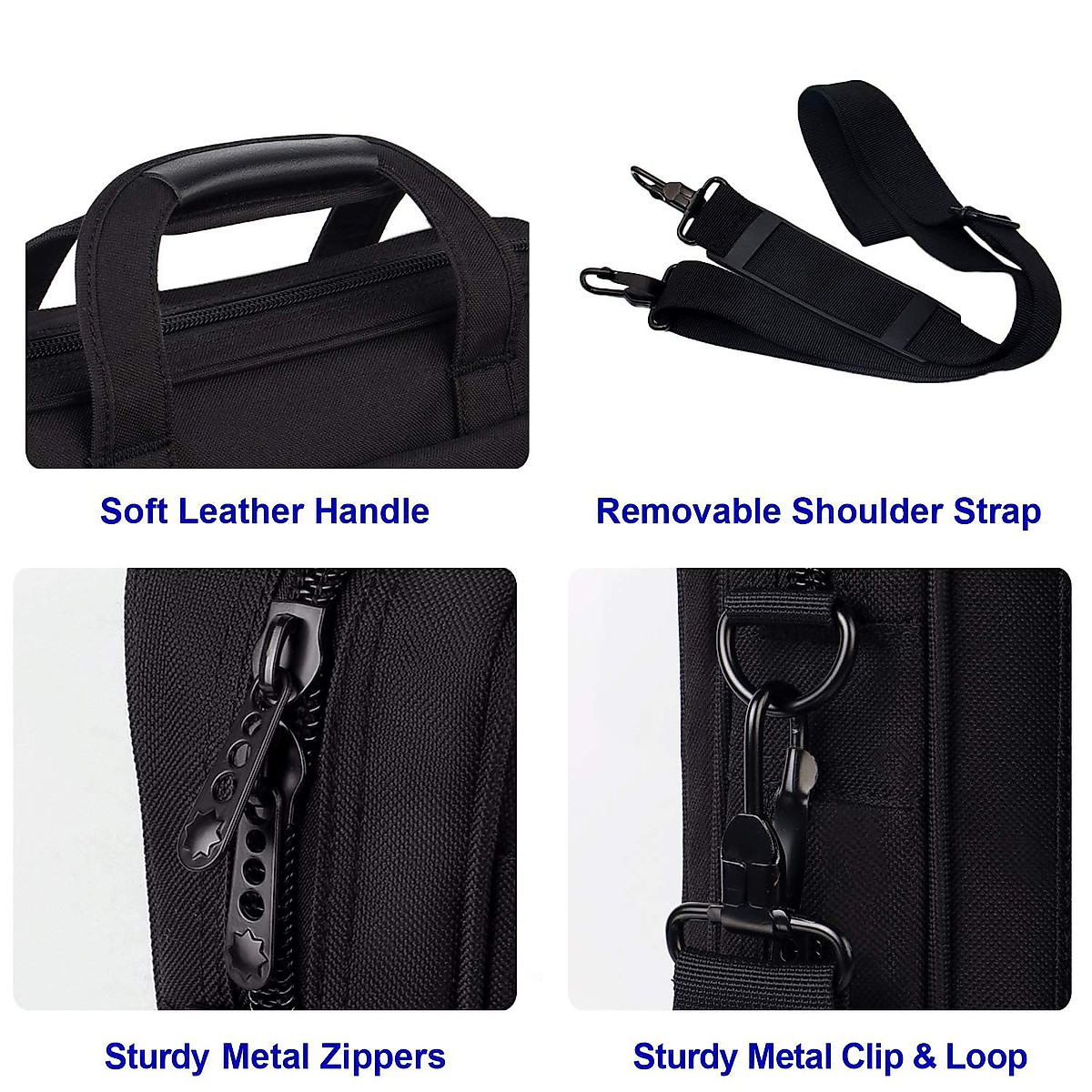 Taygeer Laptop Bag 15.6 Inch, Business Briefcase Gifts for Men Women, Water Resistant Messenger Shoulder Bag with Strap, Durable Office Bag, Carry On Laptop Case for Computer/Notebook/MacBook,Black