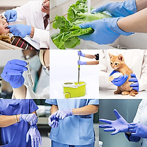 Dr.GreenPanda Medium 1000pcs Great Value Blue Nitrile Medical Exam Gloves Food Safe for Healthcare Food Prep Food Handling Cooking Cleaning Multipurpose Light Work Latex Free Powder Free Non-Sterile