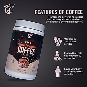 Mr Ros Natural Mushroom Coffee: Feel Your Best - Focus, Energy, Immunity - 7 Adaptogen Blend - 1 lb