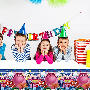 Omto 2Pcs Inside Out Tablecloth Disposable Tablecover Birthday Party Supplies and Decorations for Kid Boy Baby Shower Rectangle Tables 70"X42",2 Pack