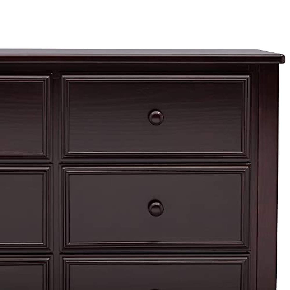 Delta Children Unisex Nursery 6 Drawer Double Dresser, Dark Chocolate