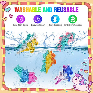 Unicorn Party Favors for Kids Goodie Bags Stuffers Pop Fidget Toys Bulk Its,32 Pack Unicorn Toys Pinata Stuffers Birthday Party Favors 4-8,8-12 Bubbles Small Kids Mini Classroom Prizes Pop keychain It