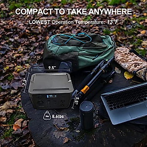 Portable Power Station 300W Solar Generator LiFePO4 Power Station 299.5Wh with 2*AC & PD60W Bi-directional Outlets Solar Powered Generators Backup Battery for Camping Outdoor CPAP Home(300W)