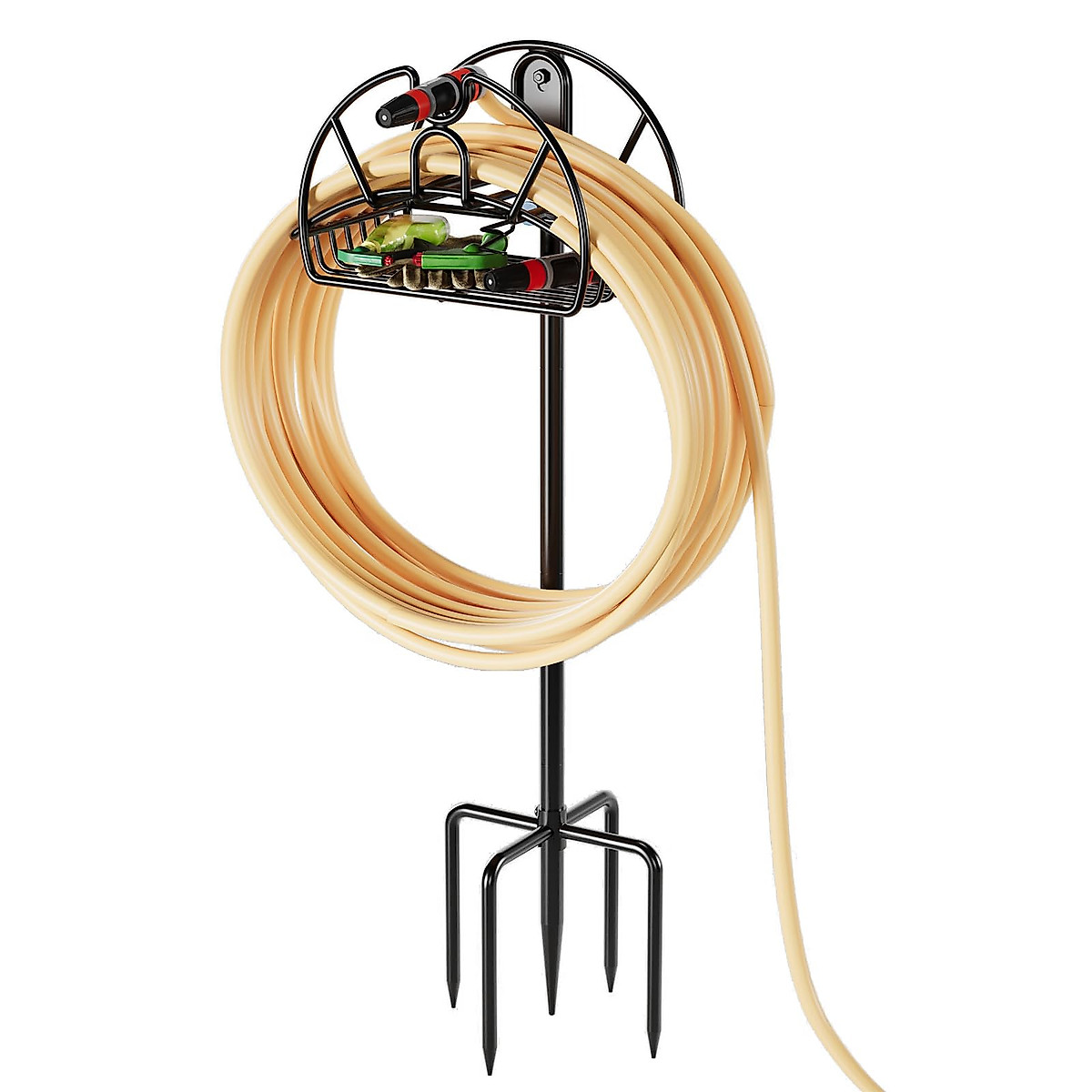 Garden Hose Stand, LIVOD Heavy Duty Water Hose Holder for Outside, Detachable Garden Hose Holder Freestanding for Water Hose Storage, Garden Hose Reels Organizer for Lawn & Yard