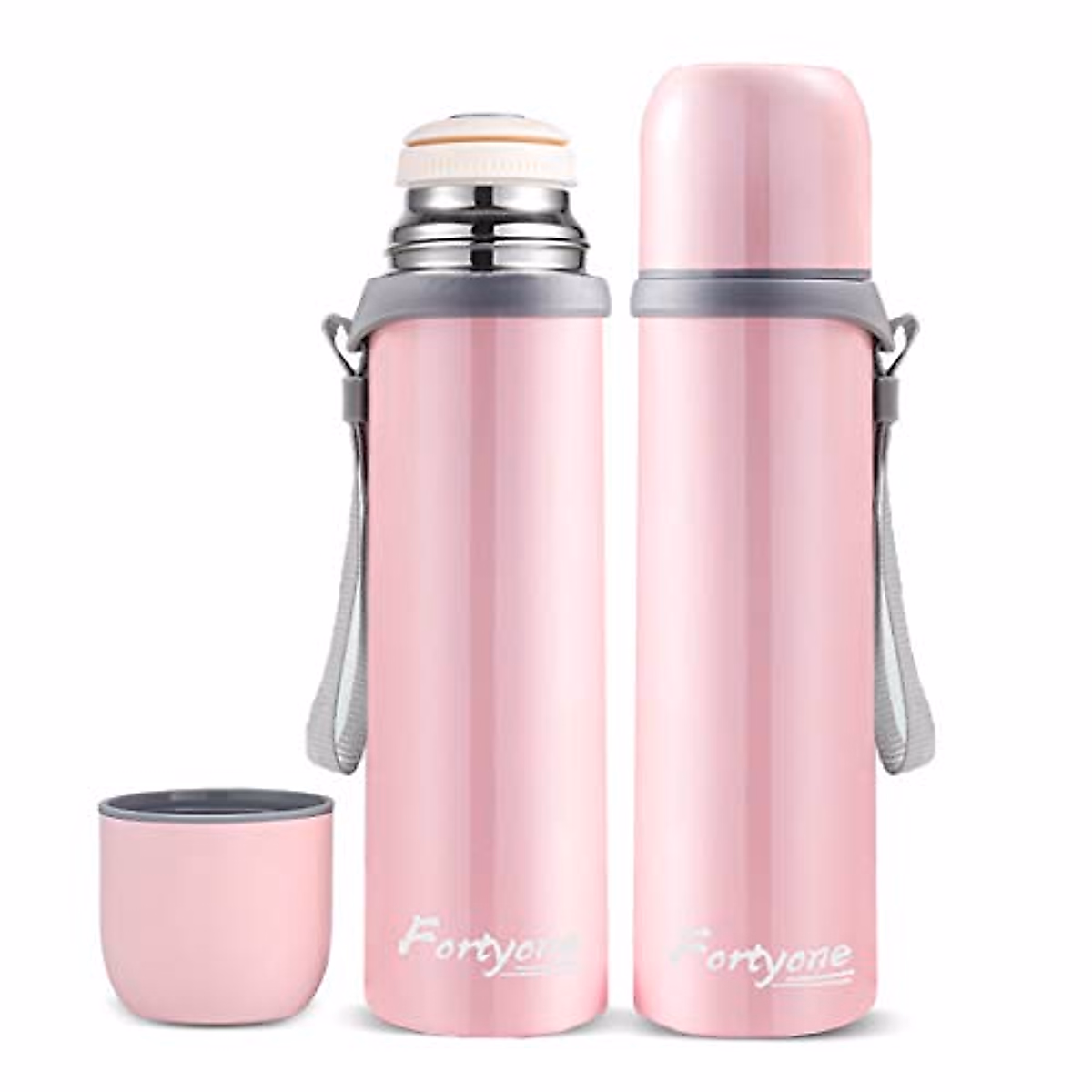 Thermos cup Coffee Thermos Bottle Coffee mugstainless steel cup Vacuum insulated cup Keep Drinks Hot or Cold (Pink, 22)