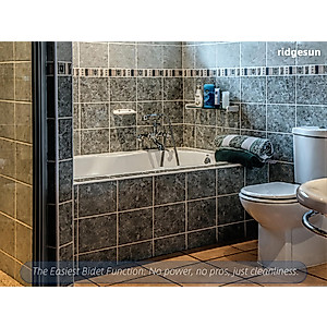 Ridgesun Bidet Toilet Seat Non-Electric Swash Ecoseat, Fits Elongated Toilets, White - Dual Nozzle System, Bidet with Easy Installation NO professional