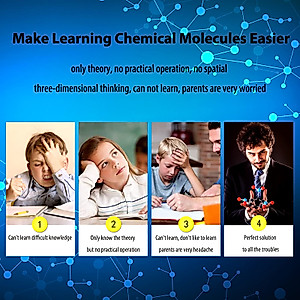 EXBEPE Organic Chemistry Molecular Model Kit 206pc Middle,High school Supplies, Educational Science Set Gift for Student to Learn Structure and Reactions