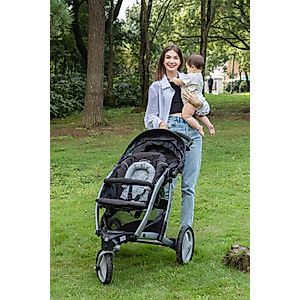 Long-Ci 2-in-1 Baby Insert Cushion Pad with Head Neck Body Support Pillow in Velvet for Newborn (Gray Beige)