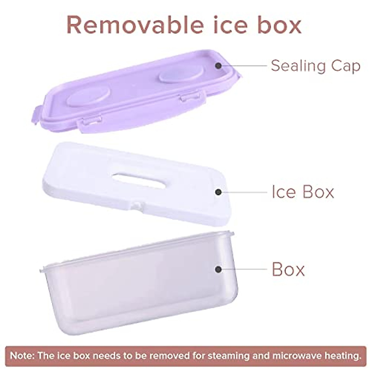 DOOBAANN Food Storage Containers with Ice Box,Fruit Containers Set with Lunch Bag,Perfect for Summer,Bpa Free. (YELLOW/PURPLE)