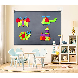 EDDJOND Shape Felt Board for Toddlers Teaching Story Board Set, Large 3.5 Ft Felt Toys Flannel Parent-Child Interactive Game Felt Board Pieces 123 PCS