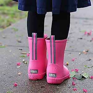 totes Toddler's Everywear Charley Tall Rain Boot, Lightweight, Easy-On, Waterproof, Black, 11-12T