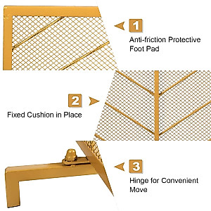 OFFICEJOY 39 x 29in Fireplace Screen, Single Panel Wrought Chevron Fireplace Screen, Iron Mesh Fire Spark Guard for Living Room, Bedroom, Metal Fireplace Decoration for Indoor & Outdoor