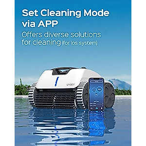 WYBOT S1 High-end Cordless Wall Climbing Robotic Pool Cleaner with APP Mode, Smart Mapping Tech, Lasts 180mins, Automatic Pool Vacuum Robot with Powerful Suction, Fast Charging Fit for Inground Pools