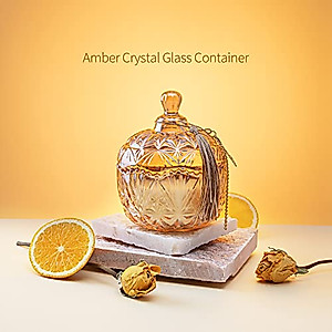 Citrus Aroma Scented Candle - Luxury Aromatherapy - Amber Crystal Glass Container - Giftable Packaging - 5.6 Oz