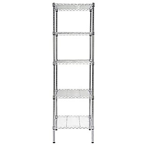 Finnhomy Heavy Duty 5 Tier Wire Shelving Unit, 18x18x59-inches 5 Shelves Storage Rack, Metal Shelving with Thicken Steel Tube, NSF Certified, Chrome