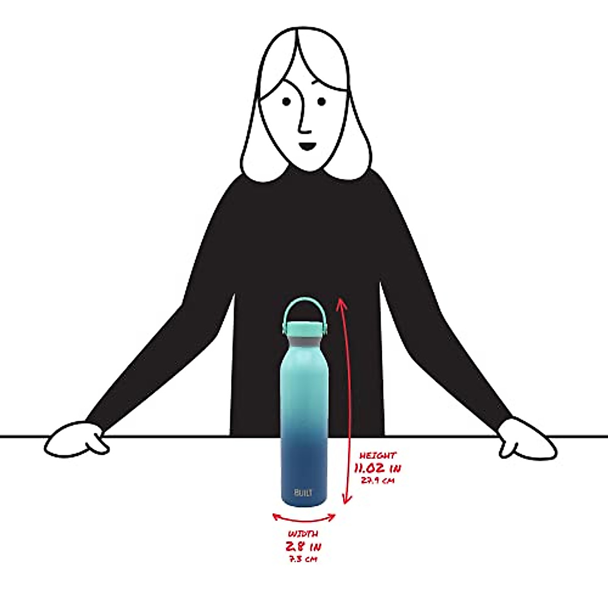 BUILT Cascade Tumbler, 1 Count (Pack of 1), Lavender