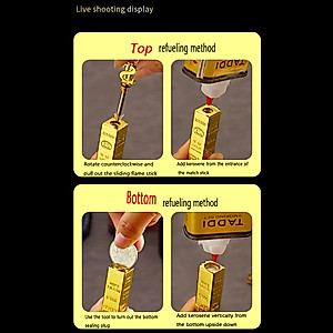 Permanent Flint Keychain,10000 Times Reusable Keychain Match, Keychain Lighter Waterproof Match,oil lighter, Cool Lighters, EDC Emergency Matchstick Survival（NOT OIL INCLUDED）