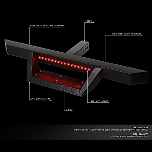DNA Motoring HITST-2-333-BK-T1 2" Receiver Trailer Towing Hitch Step Bar w/LED Brake Light,Black