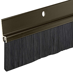 Door Sweeps – Aluminum & Brush | Brush Sweeps for Gaps Up to 1 1/2” | Brown Holder with Black Brush | 3 Feet/36 Inches Long | Fill Gaps & Keep Unwanted Debris Out | Made by Randall Manufacturing