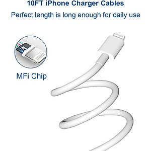 10 Ft iPhone Fast Charger【Apple MFi-Certified】 2-Pack 20W Super Fast Charger cargador with Long Fast Charging Cable for iPhone 14/13/12/11 Pro Max,14 Plus,Mini,Pro/XS/SE/XR/iPad